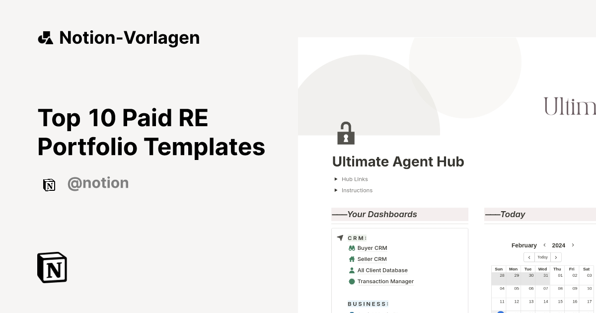 Top 10 Paid RE Portfolio Templates | Notion-Vorlagen-Marketplace