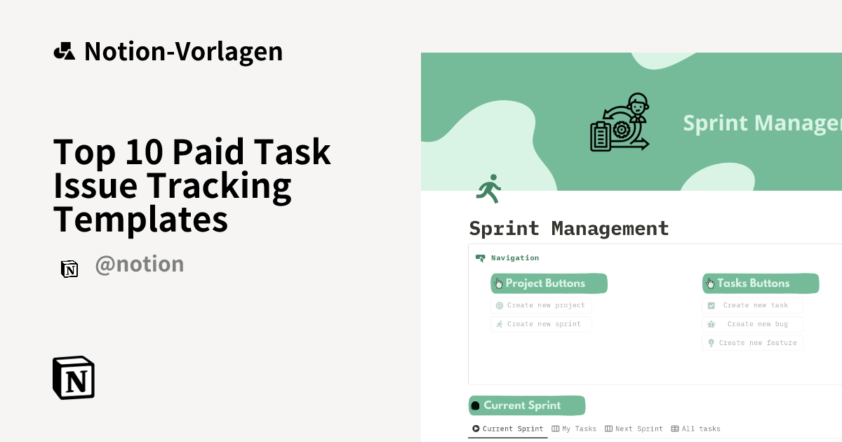 Top 10 Paid Task Issue Tracking Templates | Notion-Vorlagen-Marketplace