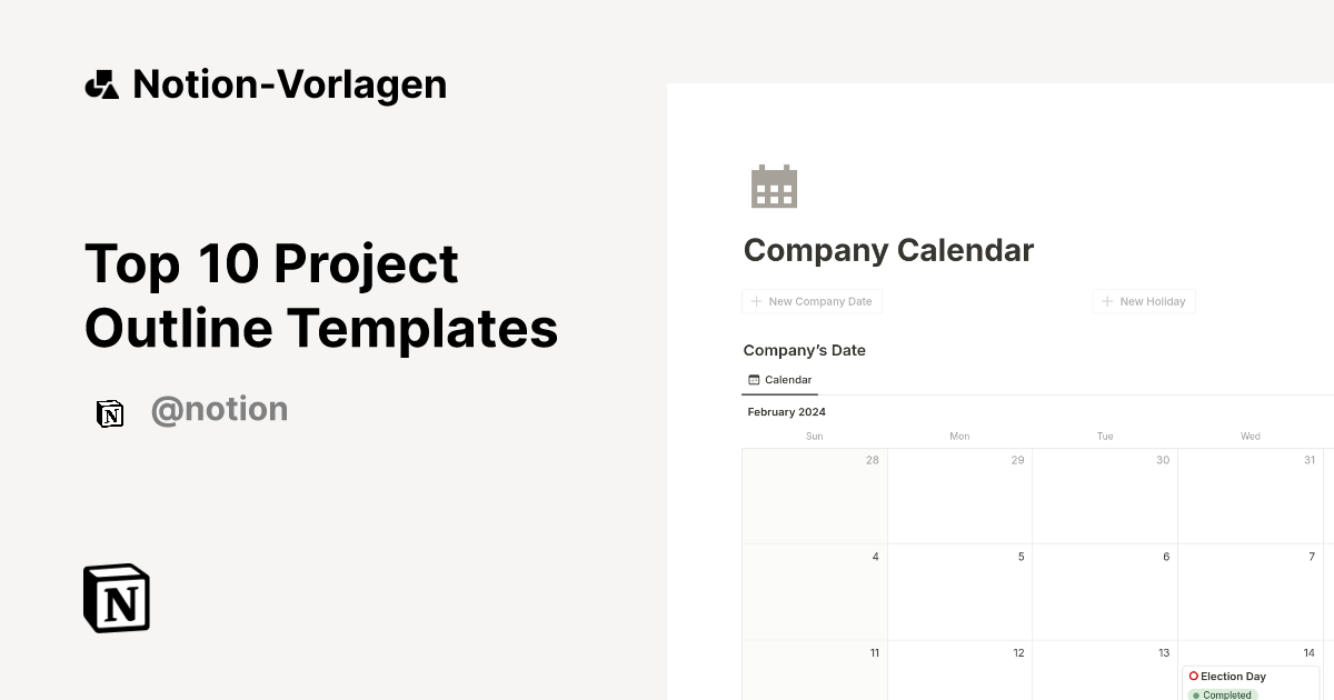 Top 10 Project Outline Templates | Notion-Vorlagen-Marketplace
