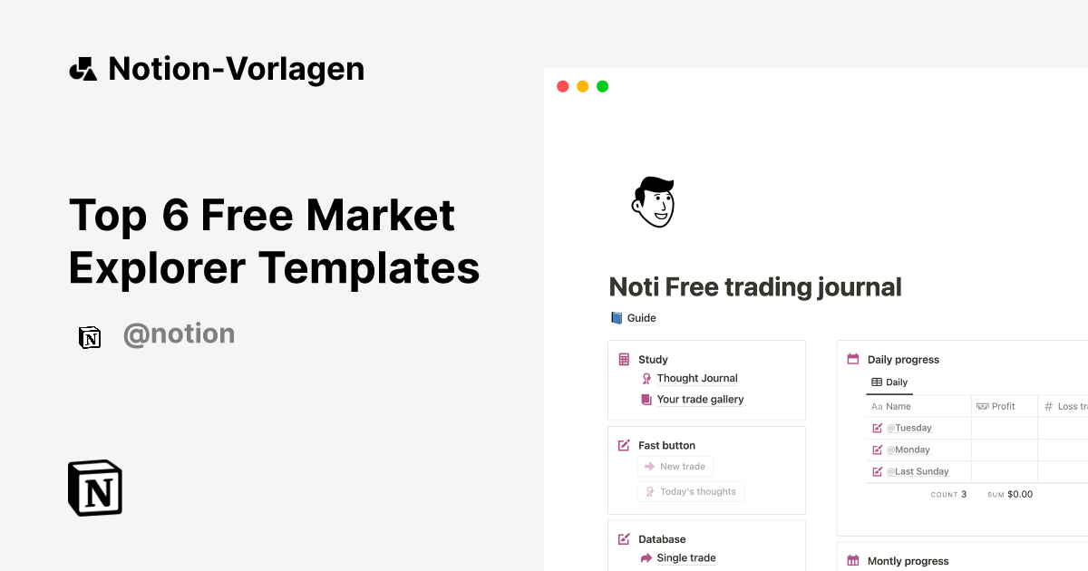 Top 6 Free Market Explorer Templates | Notion-Vorlagen-Marketplace