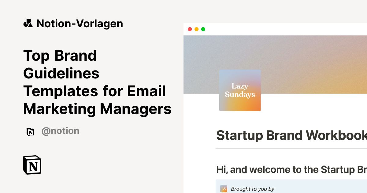 Top Brand Guidelines Templates for Email Marketing Managers | Notion ...