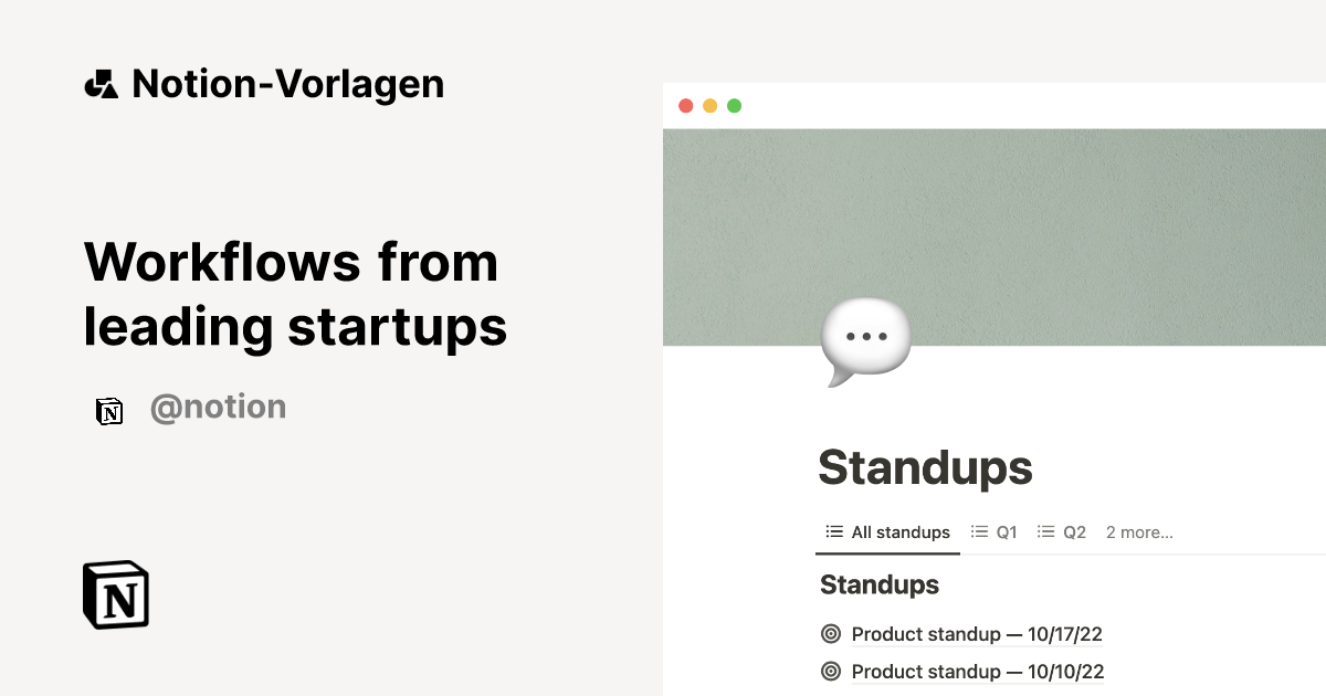 Workflows from leading startups | Notion-Vorlagen-Marketplace
