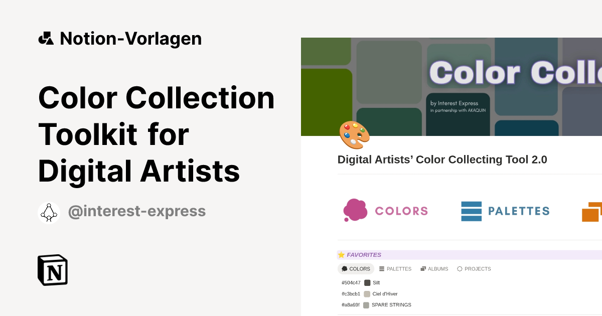 Color Collection Toolkit for Digital Artists Vorlage von AKAQUIN ...