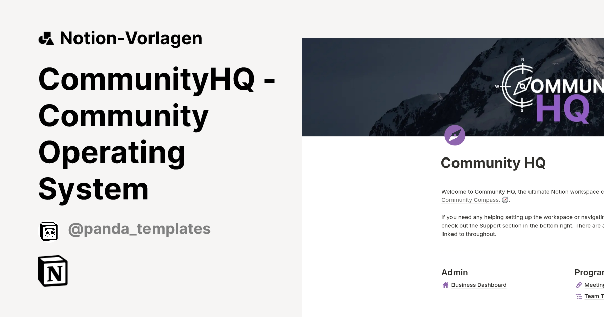 CommunityHQ - Community Operating System Vorlage | Notion-Marketplace