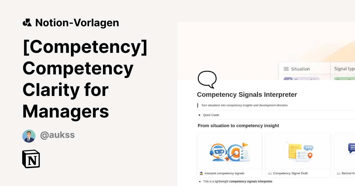 [Competency] Competency Clarity for Managers Vorlage | Notion-Marketplace