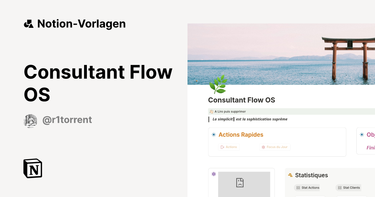 Consultant Flow OS Vorlage von Erwann | Notion-Marketplace