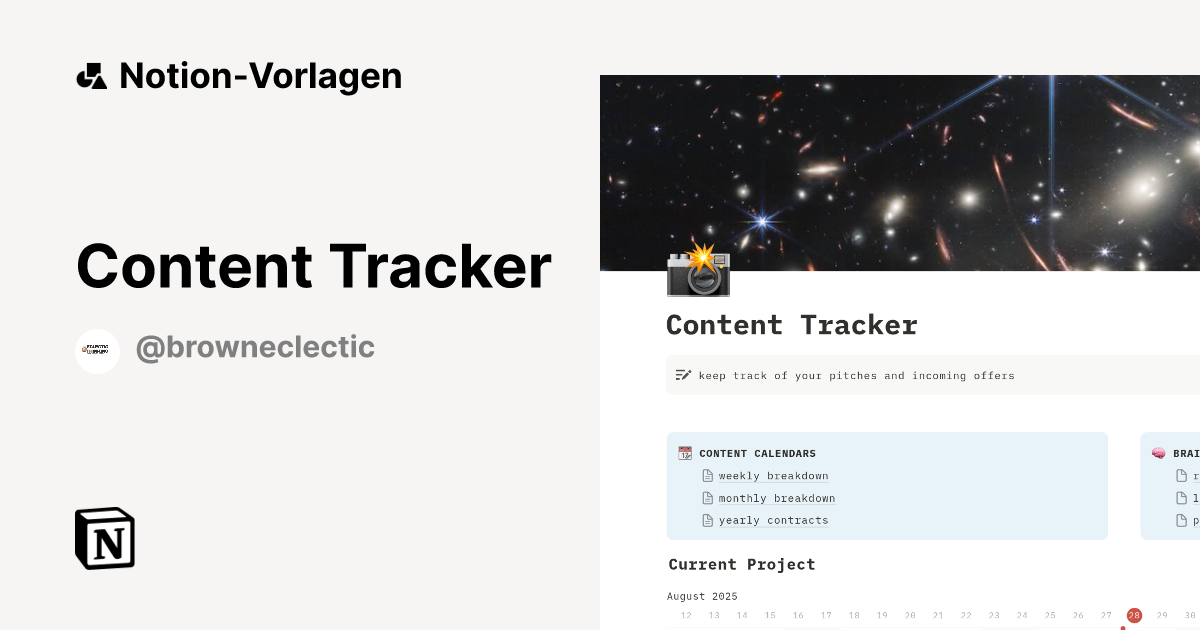 Content Tracker Vorlage | Notion-Marketplace