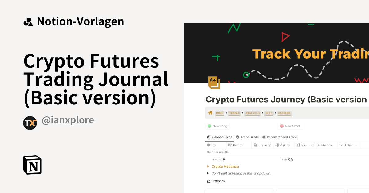 Crypto Futures Trading Journal (Basic version) Vorlage von ian Xplore Digital | Crypto Trading ...