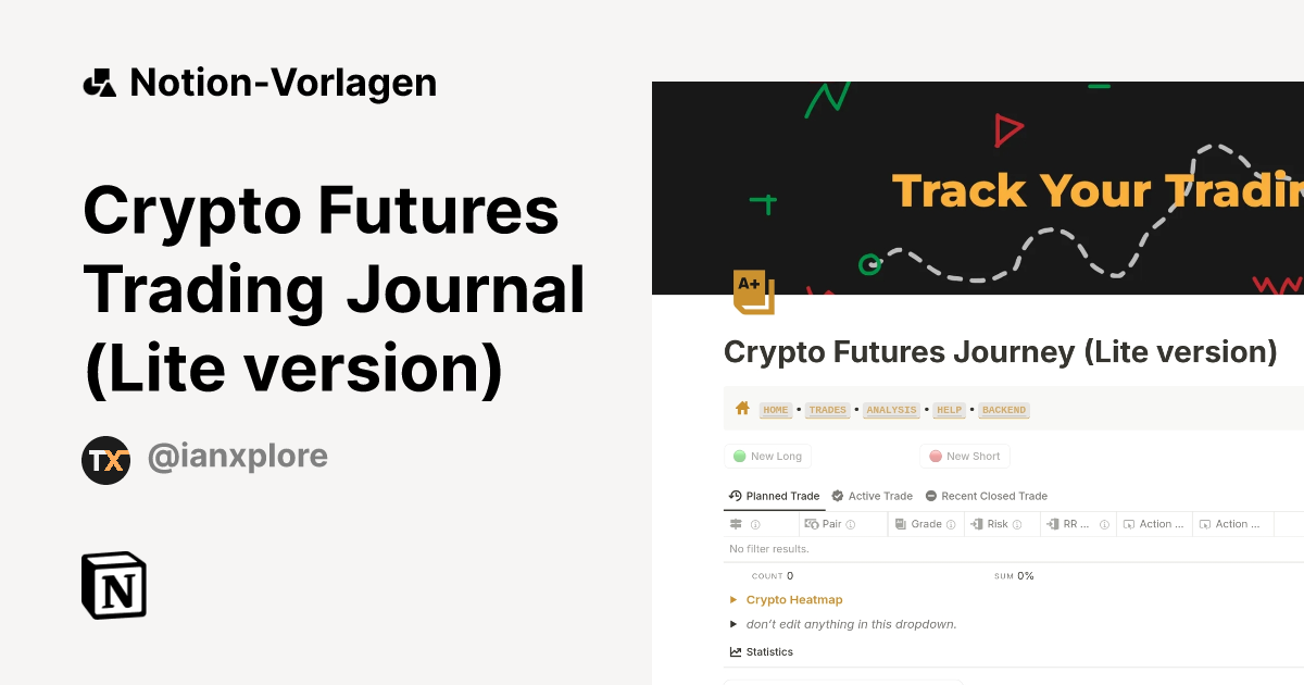 Crypto Futures Trading Journal (Lite version) Vorlage von ian Xplore Digital | Crypto Trading ...