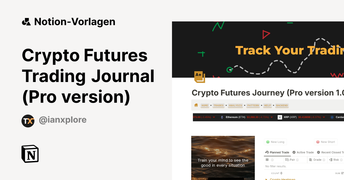 Crypto Futures Trading Journal (Pro version) Vorlage | Notion-Marketplace