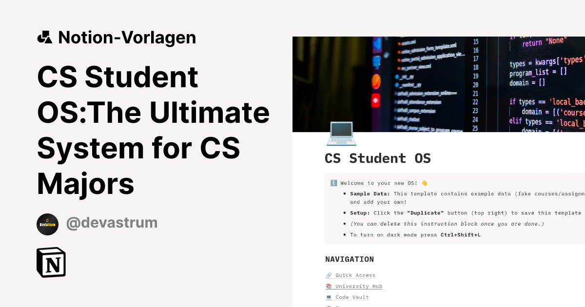 CS Student OS: The Ultimate Notion System for Computer Science Majors ...