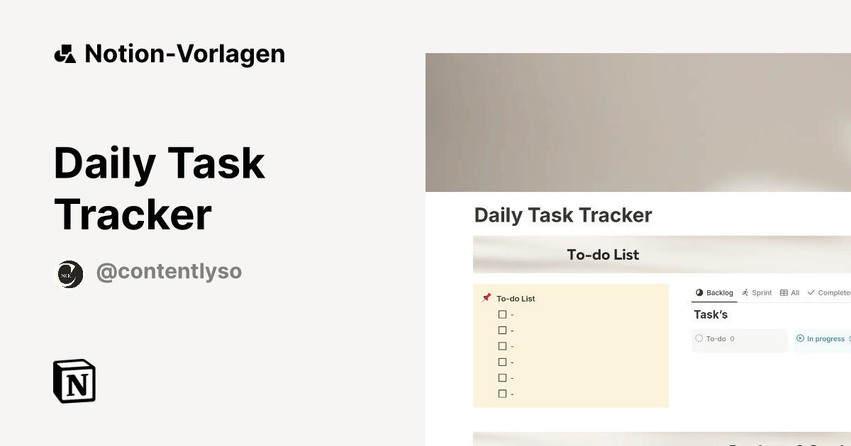 Daily Task Tracker Vorlage von Contently so. | Business Content ...