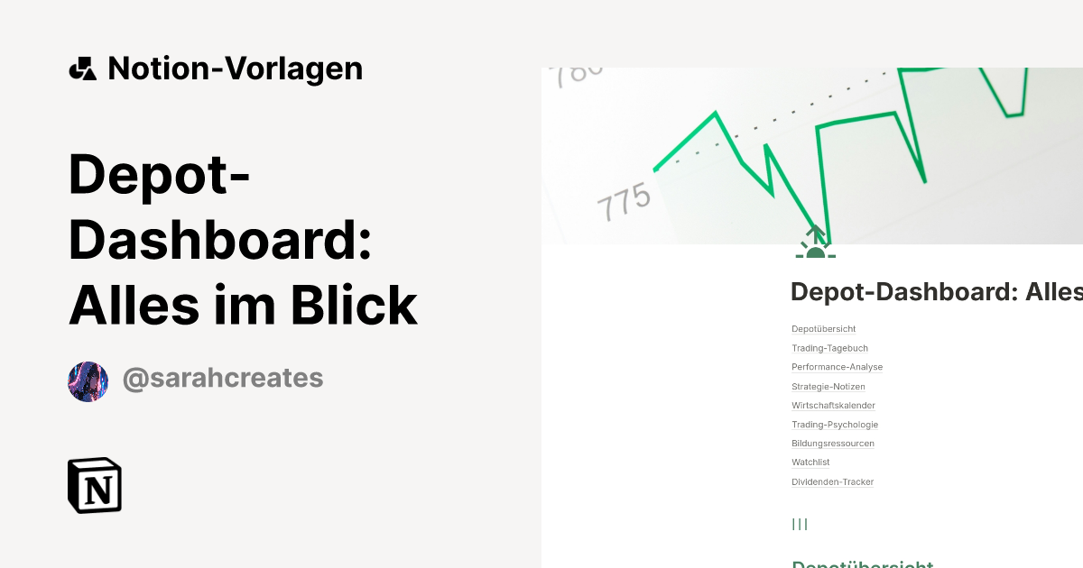 Depot-Dashboard: Alles im Blick Vorlage von Sarah Shariq Saleem ...