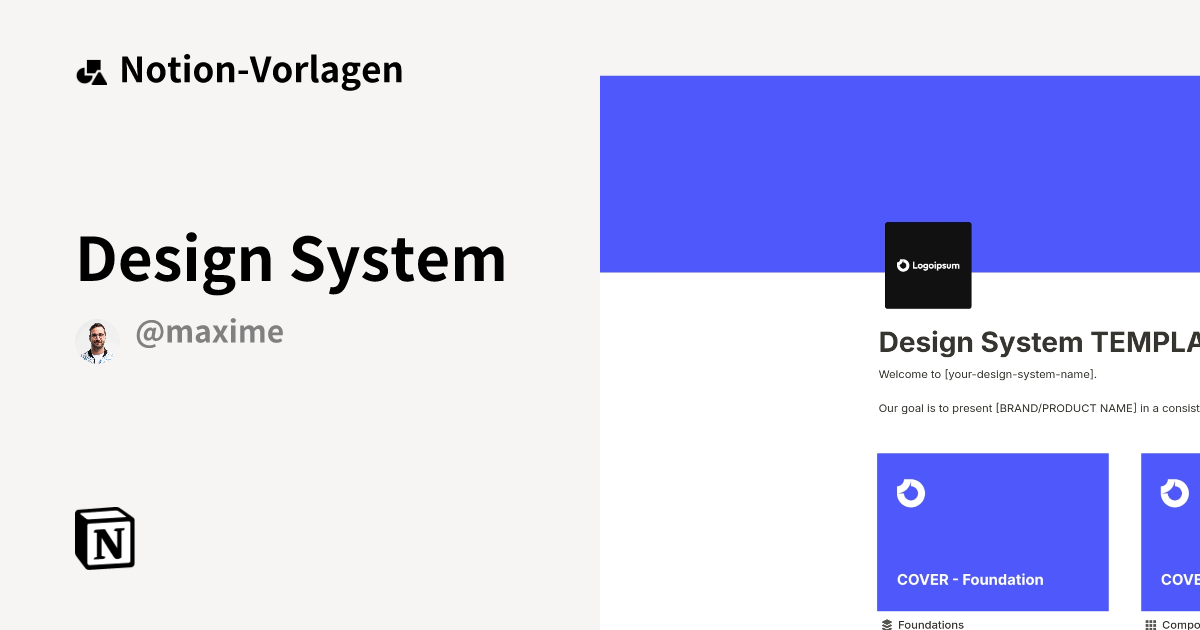 Design System Vorlage | Notion-Marketplace