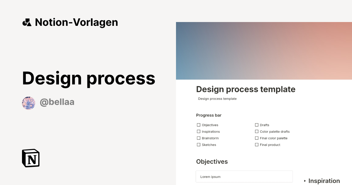 Design process Vorlage | Notion-Marketplace