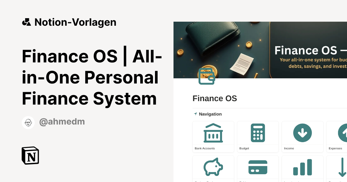 Finance OS | All-in-One Personal Finance System Vorlage | Notion ...