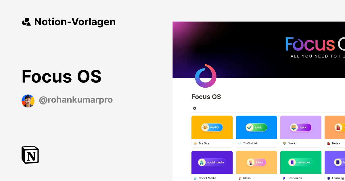 Focus OS Vorlage | Notion-Marketplace