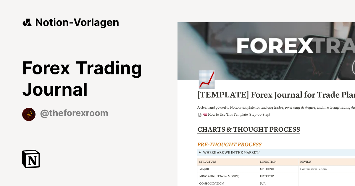 Forex Trading Journal Vorlage | Notion-Marketplace