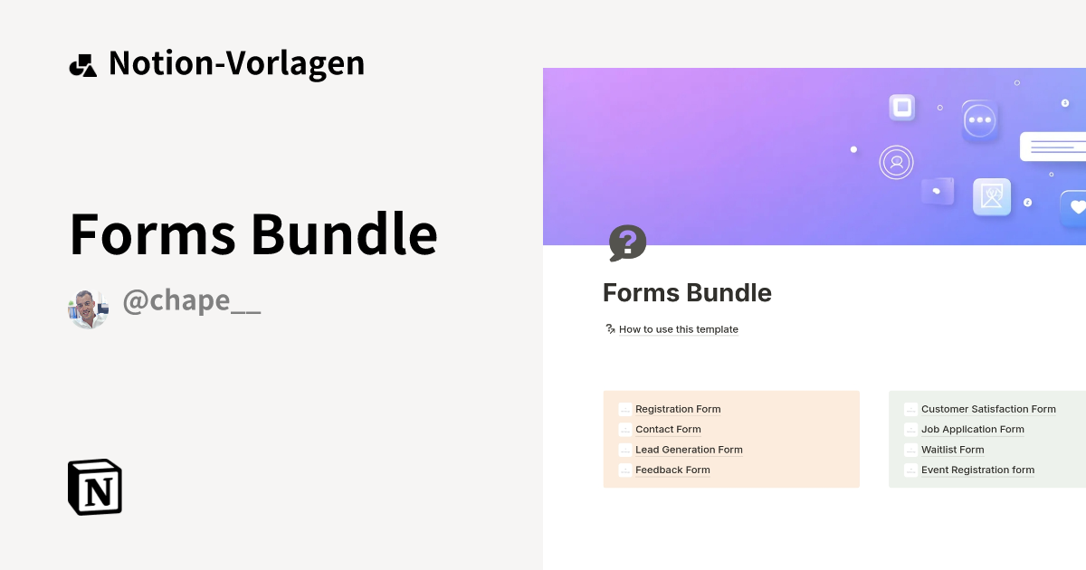 Forms Bundle Vorlage | Notion-Marketplace