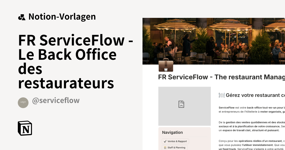 FR ServiceFlow - Le Back Office des restaurateurs Vorlage | Notion ...