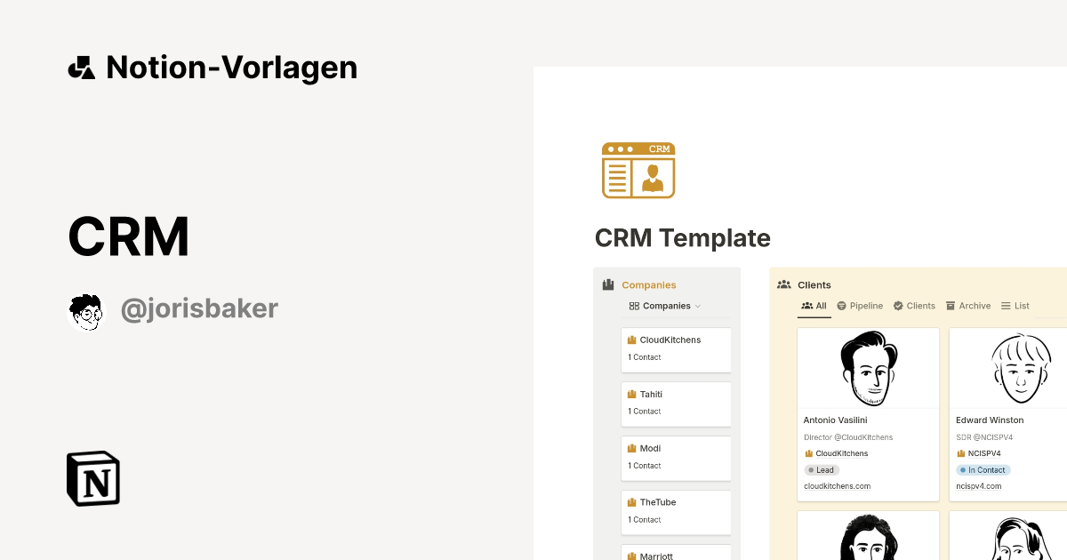 CRM Vorlage | Notion-Marketplace