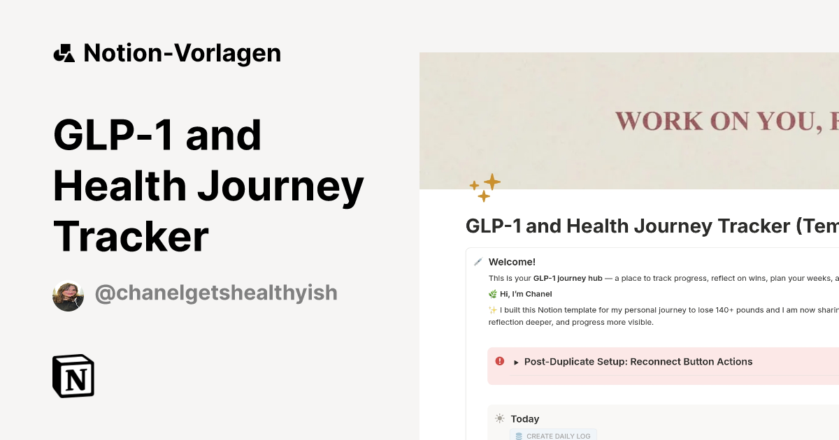 GLP-1 and Health Journey Tracker Vorlage | Notion-Marketplace