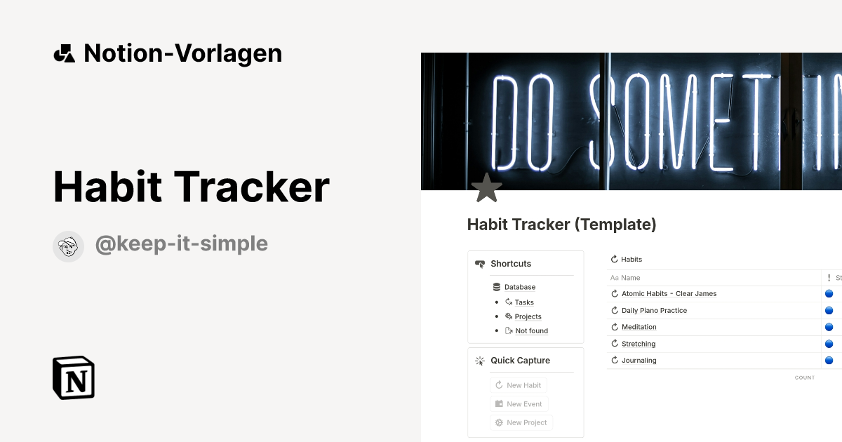 Habit Tracker Vorlage | Notion-Marketplace