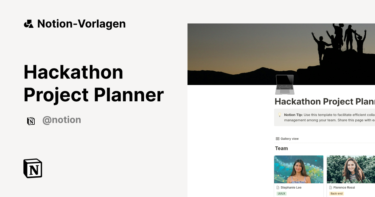 Hackathon Project Planner Vorlage von Notion | Notion-Marketplace
