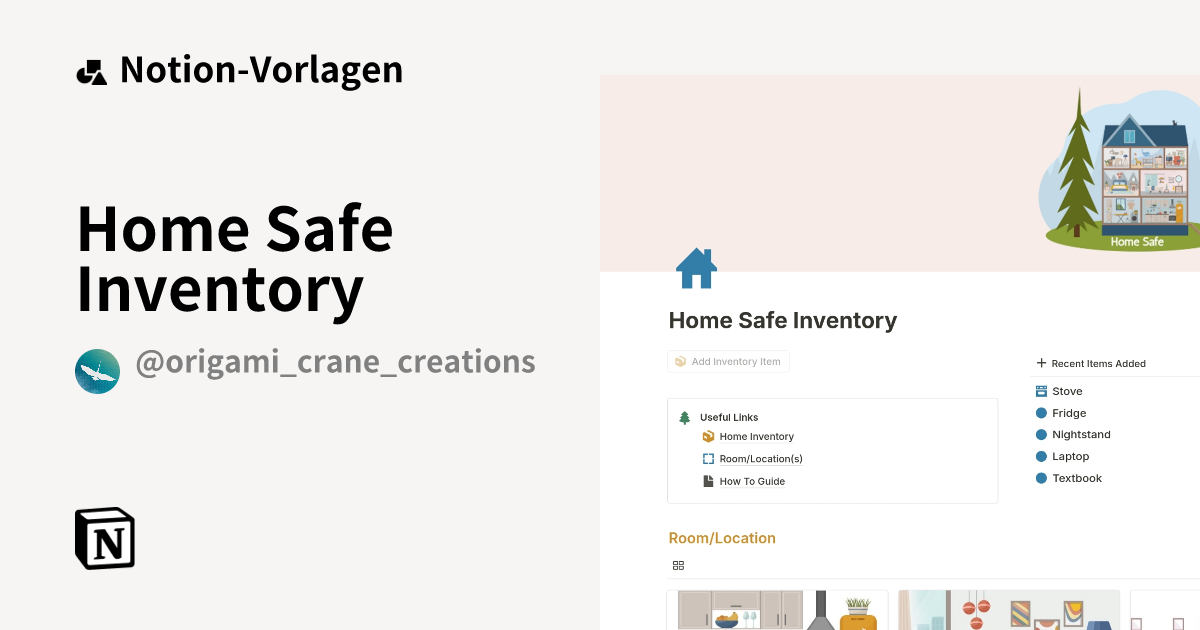 Home Safe Inventory Vorlage | Notion-Marketplace
