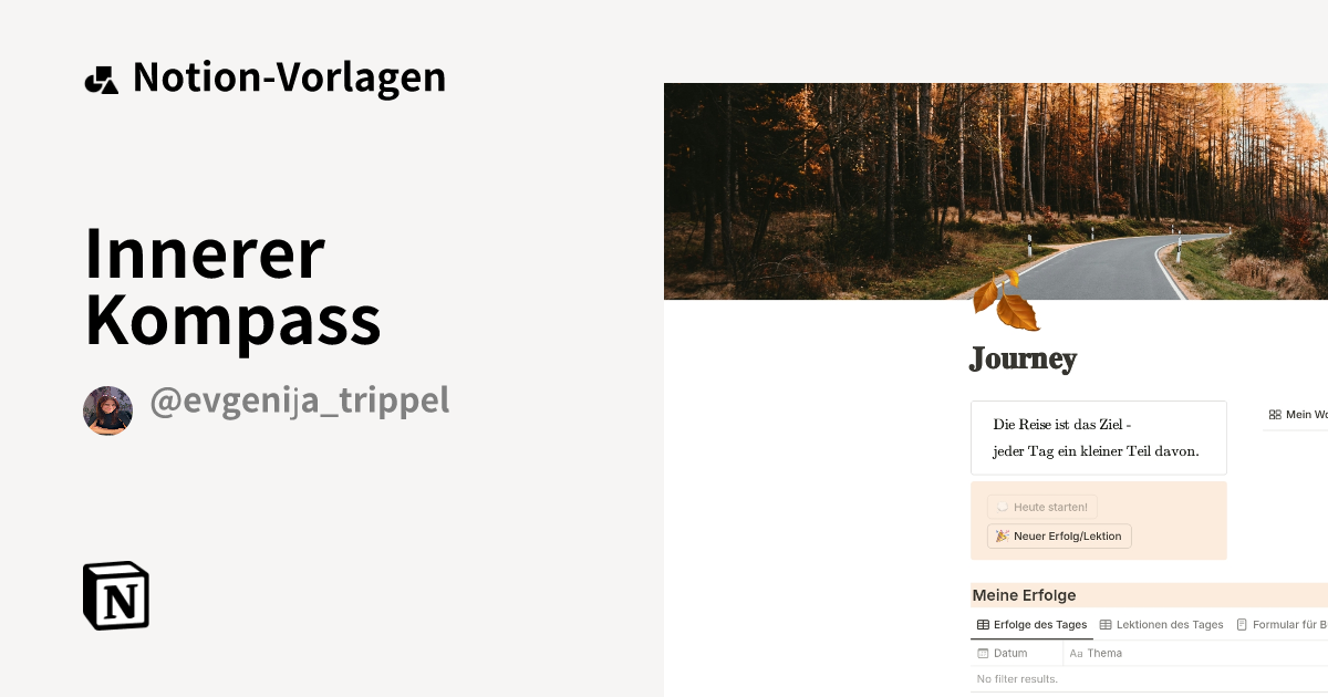 Innerer Kompass Vorlage | Notion-Marketplace