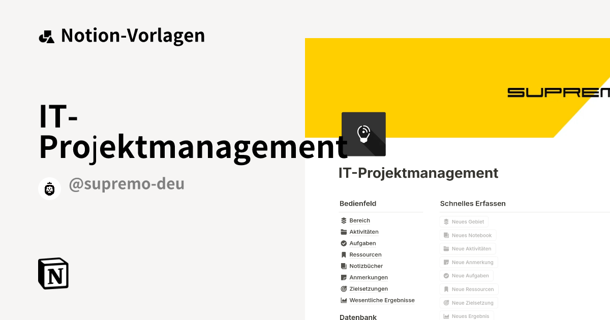 IT-Projektmanagement Vorlage | Notion-Marketplace