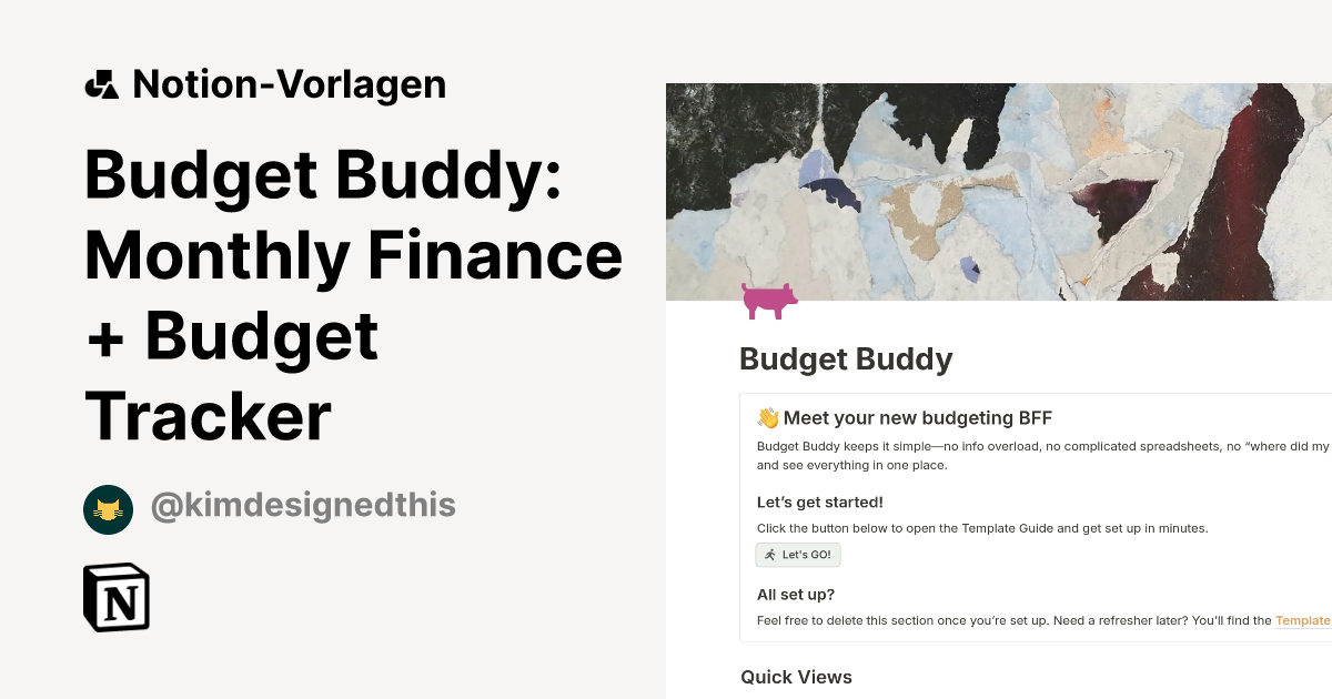 Budget Buddy: Monthly Finance + Budget Tracker Vorlage von Kim Designed ...