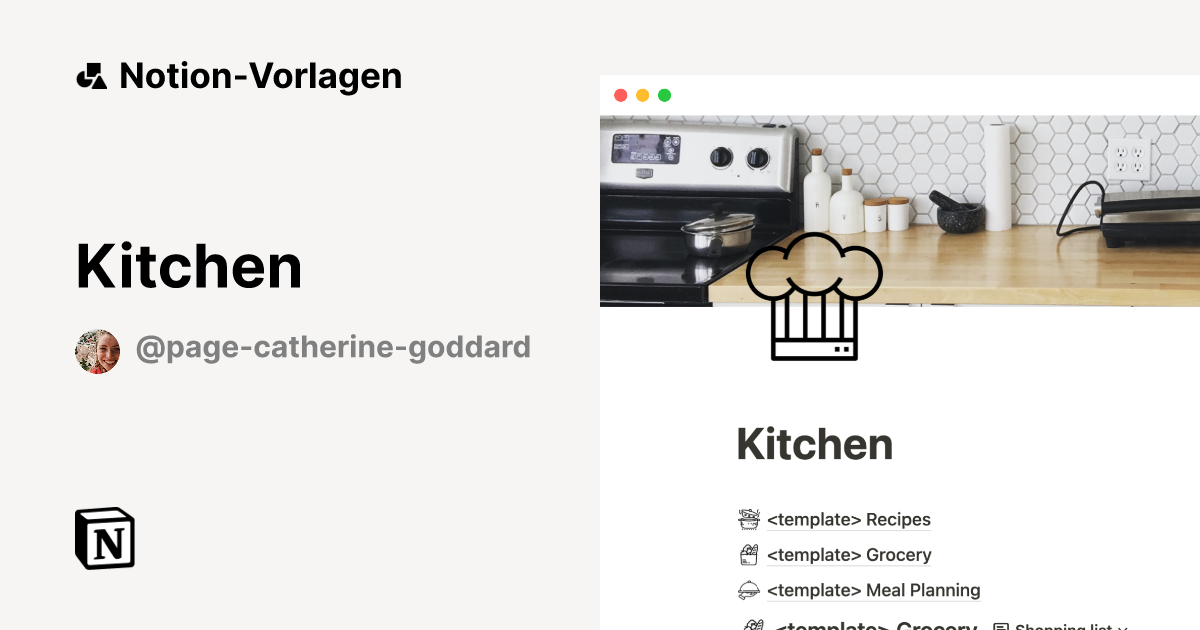 Kitchen Vorlage | Notion-Marketplace