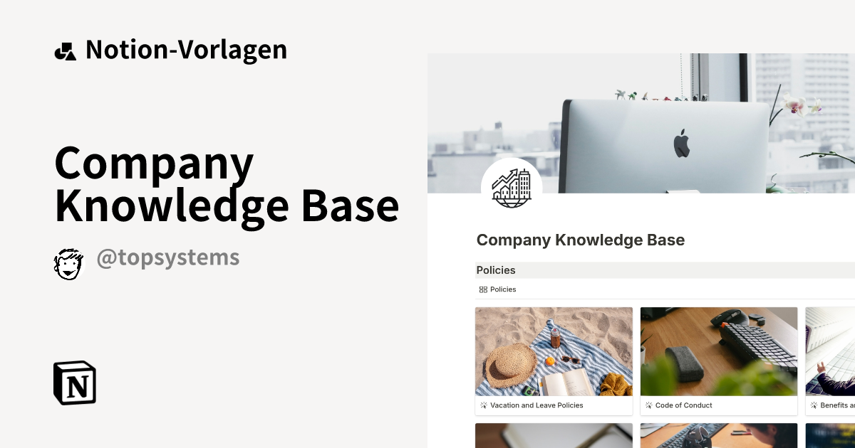Company Knowledge Base Vorlage | Notion-Marketplace