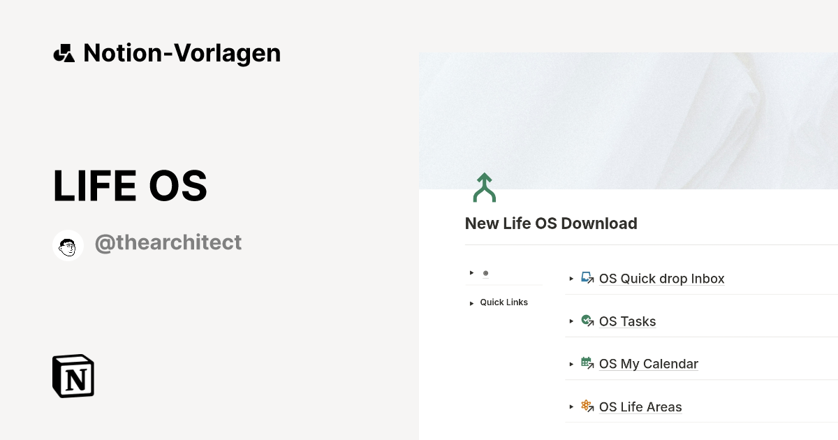 LIFE OS Vorlage | Notion-Marketplace