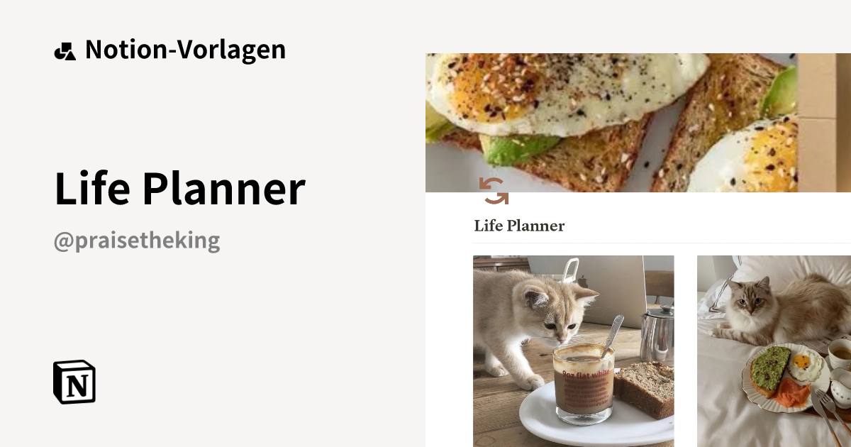 Life Planner Vorlage von Zion productive life | Notion-Marketplace