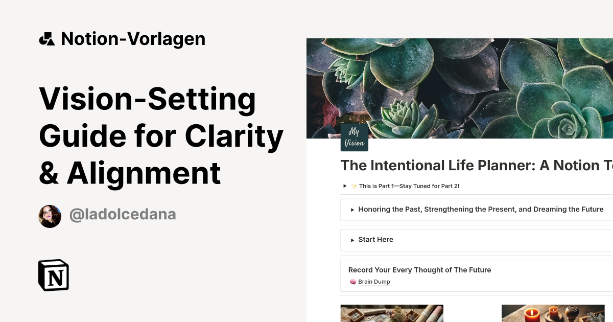 Vision-Setting Guide for Clarity & Alignment Vorlage | Notion-Marketplace