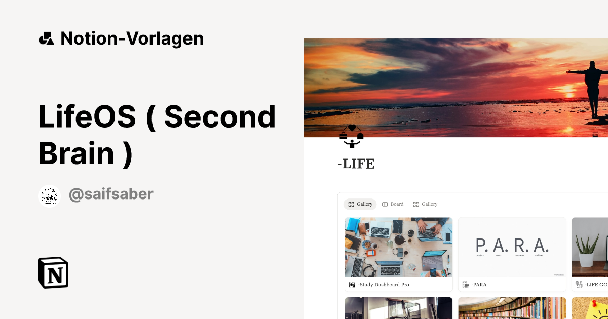 LifeOS ( Second Brain ) Vorlage | Notion-Marketplace