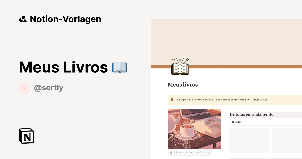 Meus Livros 📖 Vorlage | Notion-Marketplace