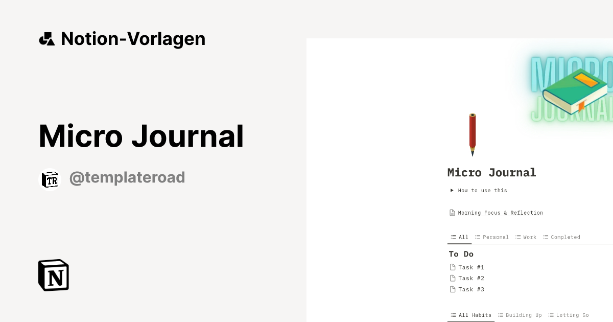 Micro Journal Vorlage | Notion-Marketplace