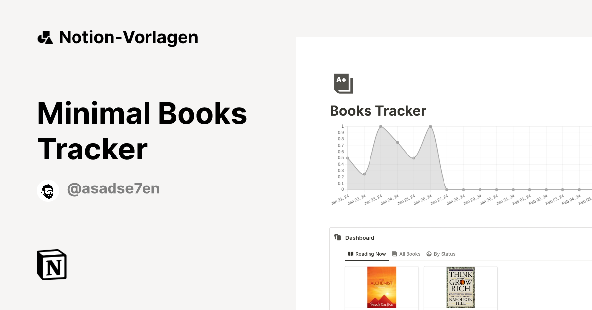 Minimal Books Tracker Vorlage | Notion-Marketplace