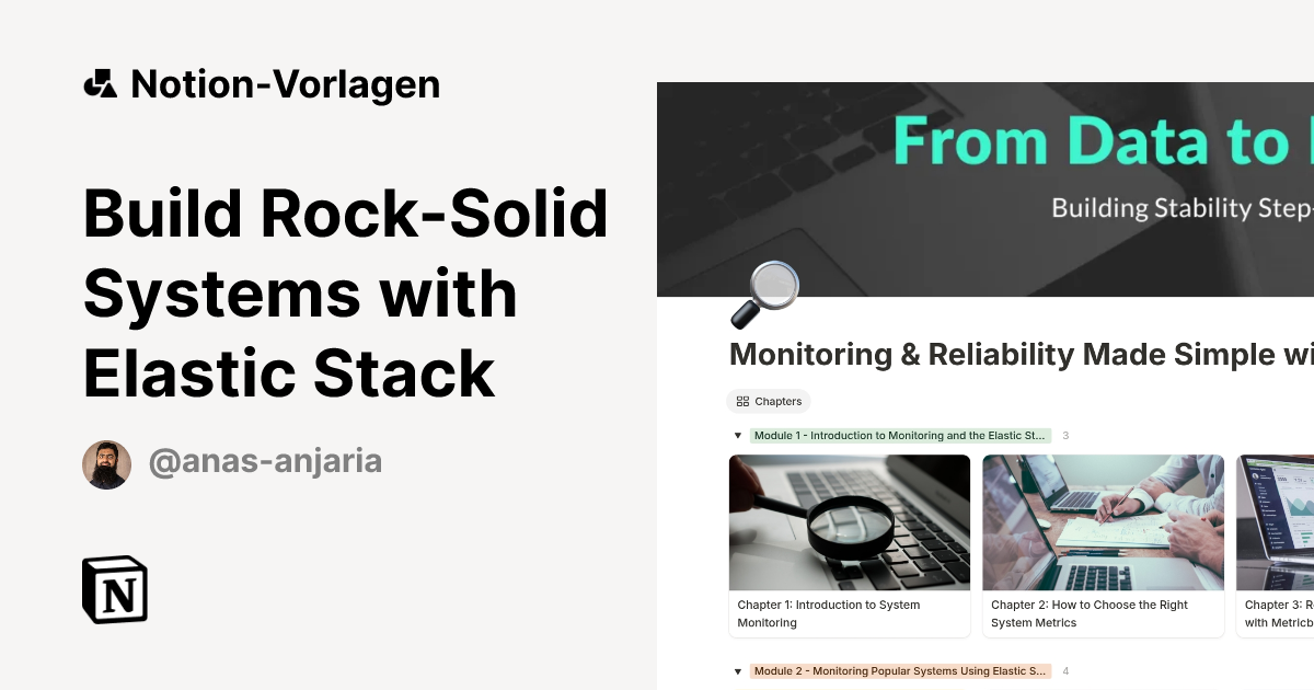 Build Rock-Solid Systems with Elastic Stack Vorlage von Anas Anjaria ...