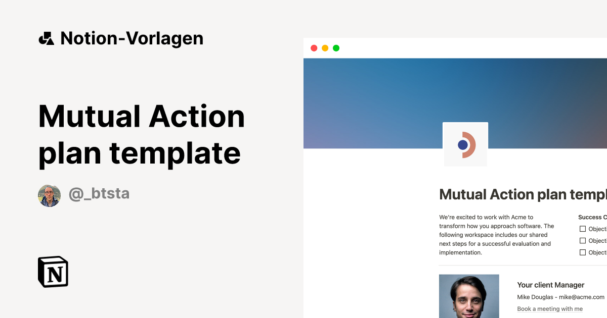 Mutual Action plan template Vorlage | Notion-Marketplace