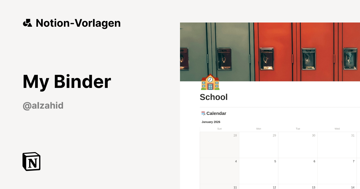 My Binder Vorlage von Al | Notion-Marketplace