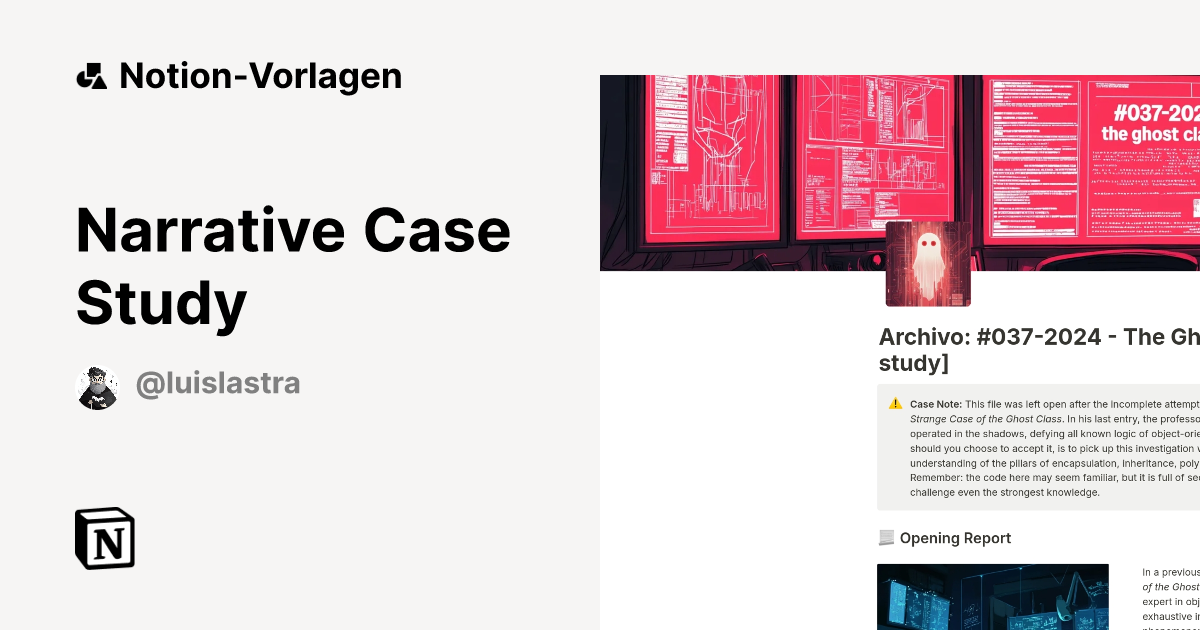 Narrative Case Study Vorlage | Notion-Marketplace
