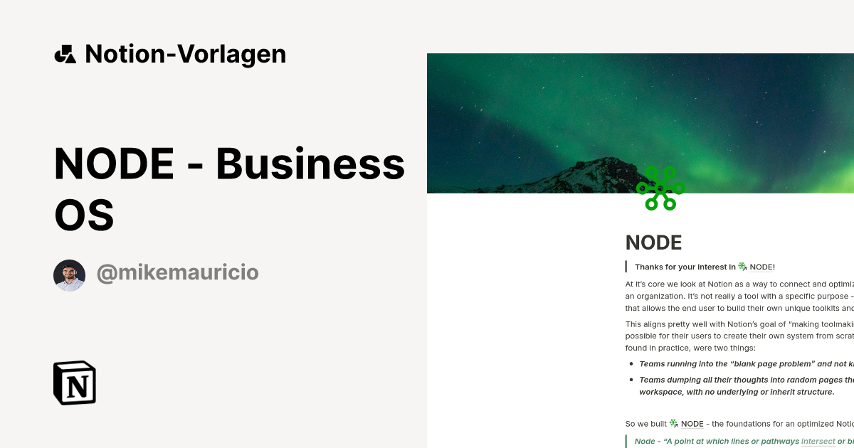NODE - Business OS Vorlage | Notion-Marketplace