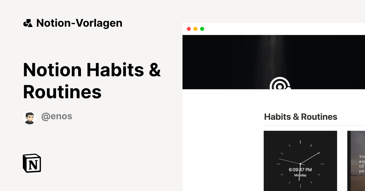 Notion Habits & Routines Vorlage | Notion-Marketplace