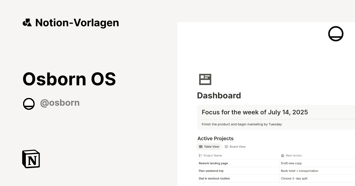 Osborn OS Vorlage | Notion-Marketplace