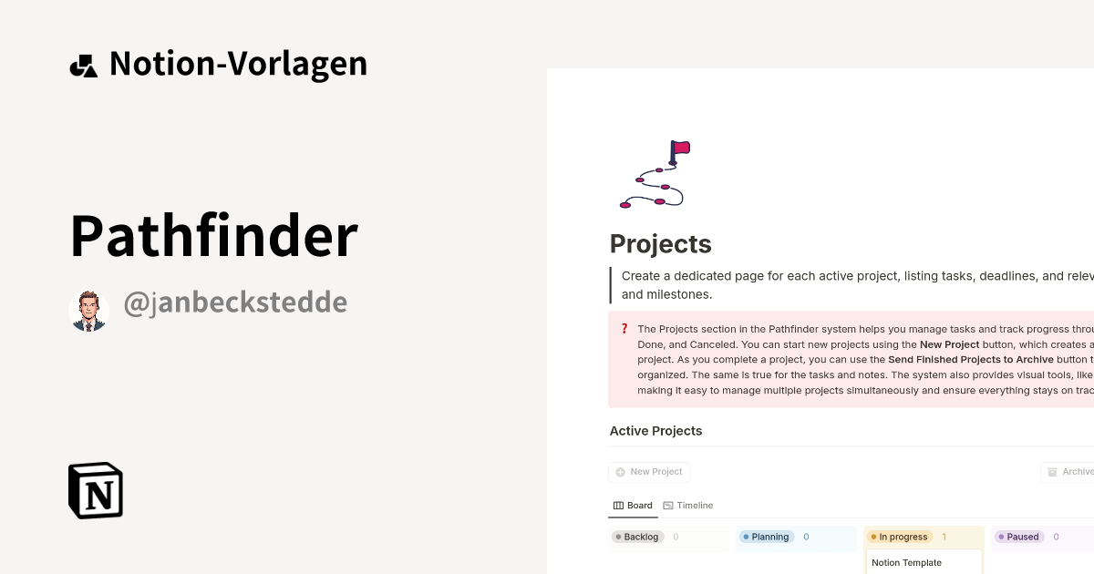 Pathfinder Vorlage | Notion-Marketplace