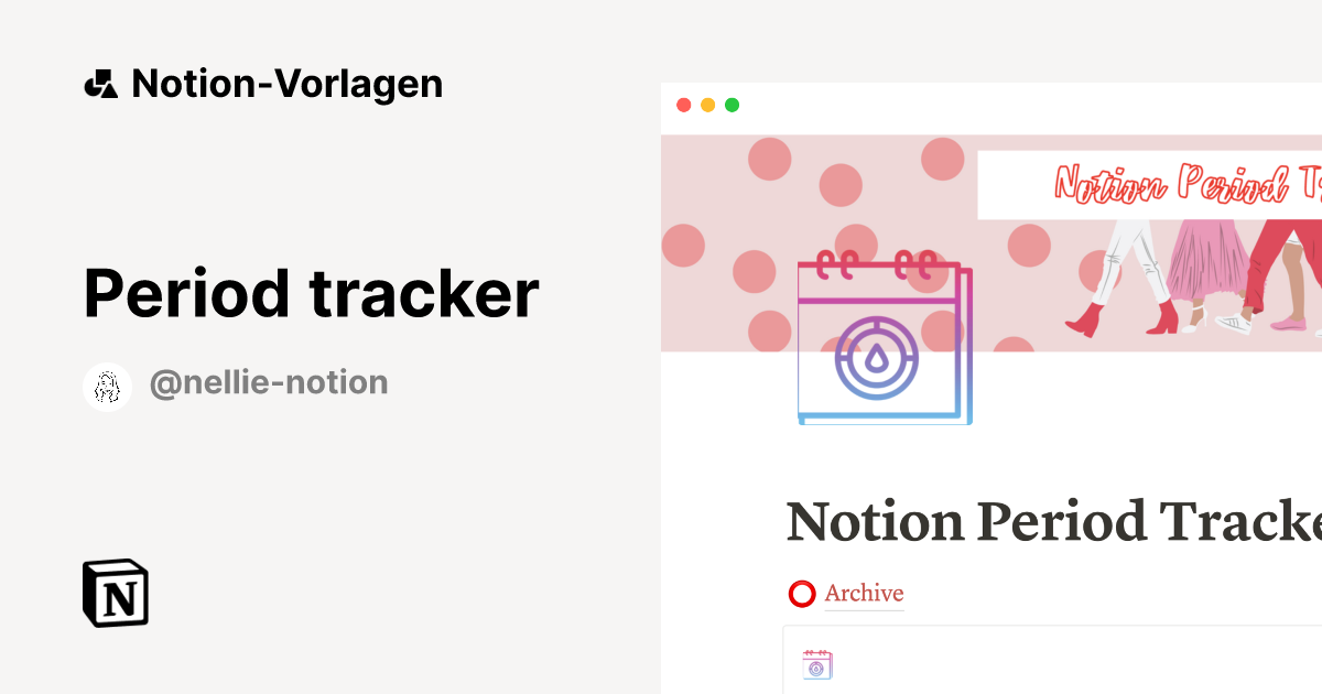 Period tracker Vorlage | Notion-Marketplace